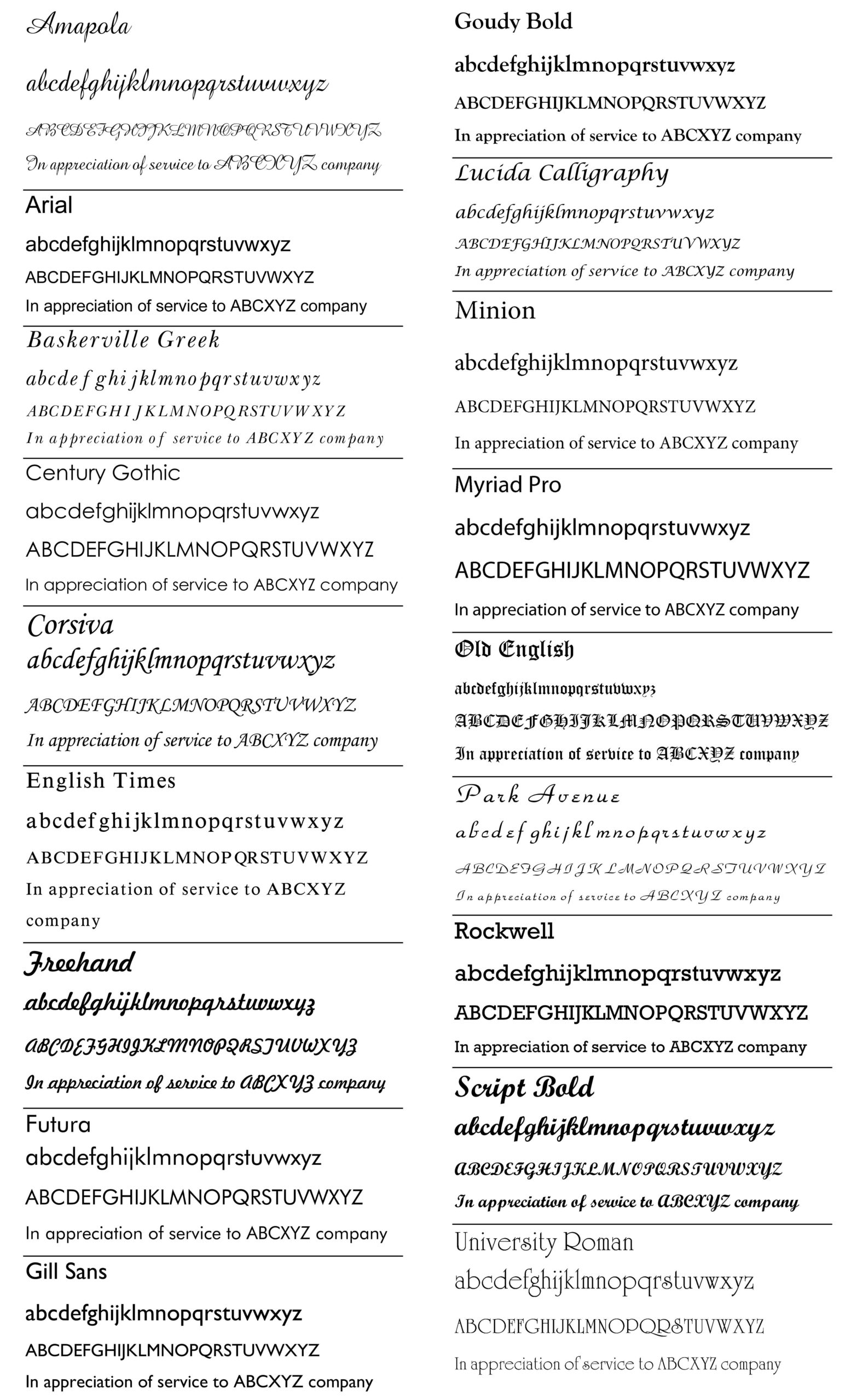 Font Lettering Examples - The Glass Fox